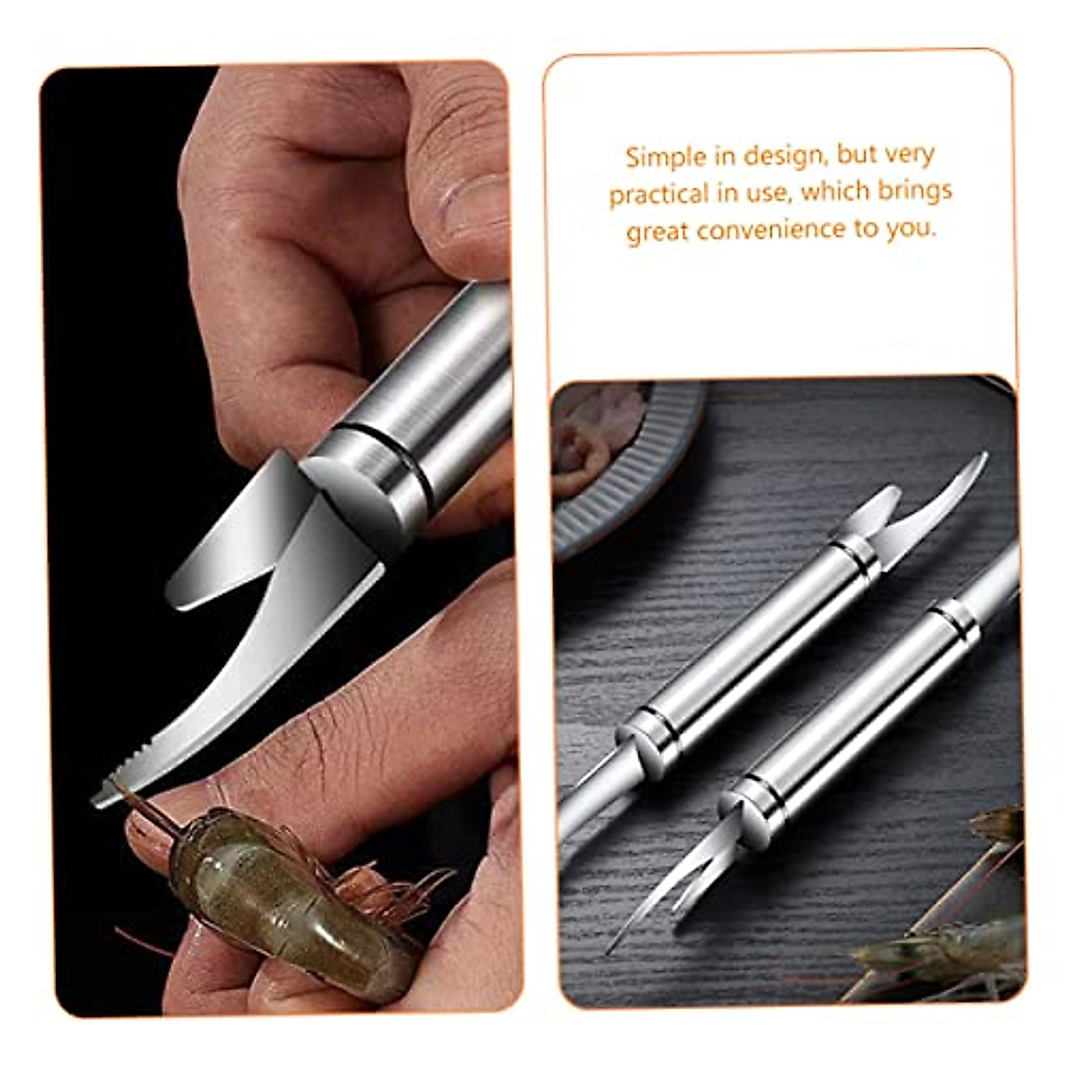 BESTonZON 4 Pcs Stainless Steel Shrimp Wire Knife Oyster Opener Household Gadgets Fishing Accessories Prawn Peelers Seafood Shrimp Cleaner Shrimp Fork Picks Shrimp Tool Fish Tool Fish Scaler