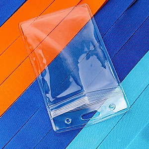 8 Pack Cruise Lanyard with Waterproof ID Card Holder, Colorful Solid Color Durable Lanyard with Badge ID Holder for Badge Card and Carnival Sail (Assorted Rainbow 8 Colors)