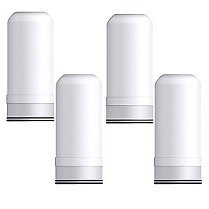 WBM Home Faucet Filter, Effective Purification System, Reduces Lead & Bad Taste, BPA Free Water Purifier, Replacement Pack of 4