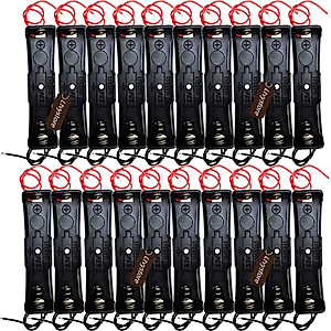 18650 Battery Case Holder 1 Slot, Ltvystore 18650 Battery Storage Box, Black Plastic Batteries Case for 18650 Button Top Single Battery,Pack of 20