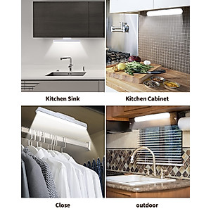 Under Counter Lights for Kitchen,1000LM 2000mAh Under Cabinet Lighting Touch Control Magnetic Closet Light Adjustable Color Temperature/Brightness Rechargeable Light for Kitchen,Shelf,Cabinet