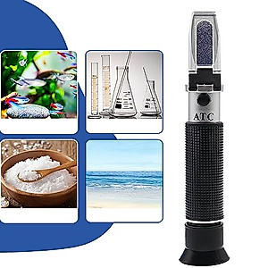 Csnbfiop Handheld Salinity Refractometer For Aquarium 0 To Salinometer Portable SeaWater Concentration Tester Meter ATC