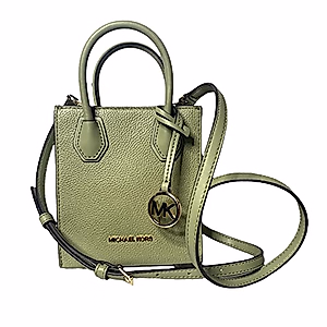 Michael Kors Mercer Extra-Small Pebbled Leather Crossbody Bag (light Sage)