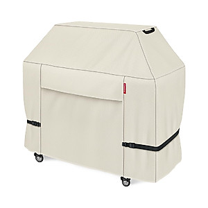 Porch Shield 64W x 24D x 48H inch Premium Gas Grill Cover Up to 64 inch, Waterproof and Fade Resistant 600D BBQ Covers for Weber, Brinkmann, Char-Broil and More, Light Tan