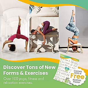 FeetUp - The Original Yoga Headstand Bench, Vegan Handstand Trainer Bench and Stand, Strength Training Inversion Equipment for Relaxation & Strength, Includes App & Starter Kit, Classic, White