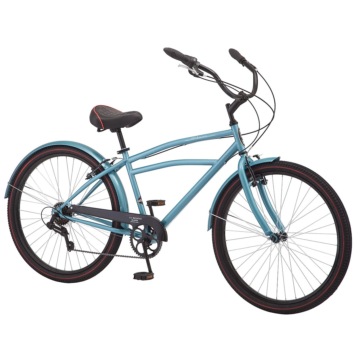 Schwinn Costin Cruiser Bike, for Men and Women, 7-Speed, 27.5-Inch Wheels, Suggested Rider Height 64-74-Inches Tall, Blue