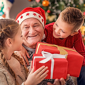 PLULON 60 Sheets Christmas Gift Wrapping Tissue Paper Birthday, Tissue Paper for Home, Kitchen, DIY Crafts, Wrapping Accessory (Red, Green, Silver, Golden)