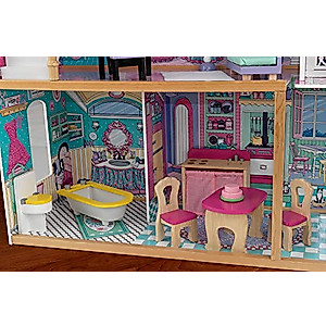 KidKraft Annabelle Wooden Dollhouse with Elevator, Balcony and 17 Accessories, Gift for Ages 3+