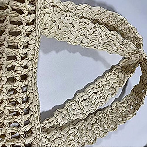 zz.luxi Handmade Straw Bag,Travel Beach Fishing Mesh Bag,Fashion Casual Travel Mesh Beach Tote Womens Hollow Shoulder Handbag Women Gift (Yellow)