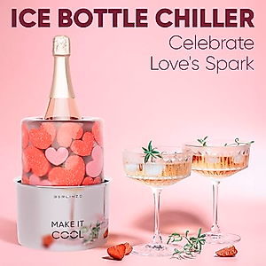 Berlinzo Ice Mold Wine Bottle Chiller - DIY Floral Ice Bucket Mold for Cooling Champagne & Other Beverage Bottles Up To 3.5 Inches Wide - Floral Orchid Decorations for Parties, Weddings & Celebrations