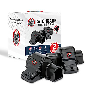 CATCHRANG Rat Traps for Outside, Chipmunk Traps, Indoor & Outdoor Rat Trap Large Fast Kill, Tunneled Design Trap for Big Rats, Squirrel Traps, Effective Rat Killer - 2Pack