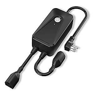Aoycocr Smart Dimmer Plug 2 Sockets, Outdoor Smart Outlet Work with Alexa Google Home Light Dimmer APP Remote Control Max Power 400W IP55 Waterproof for Dimmable Outdoor Lights Floor Lamp Table Lamp
