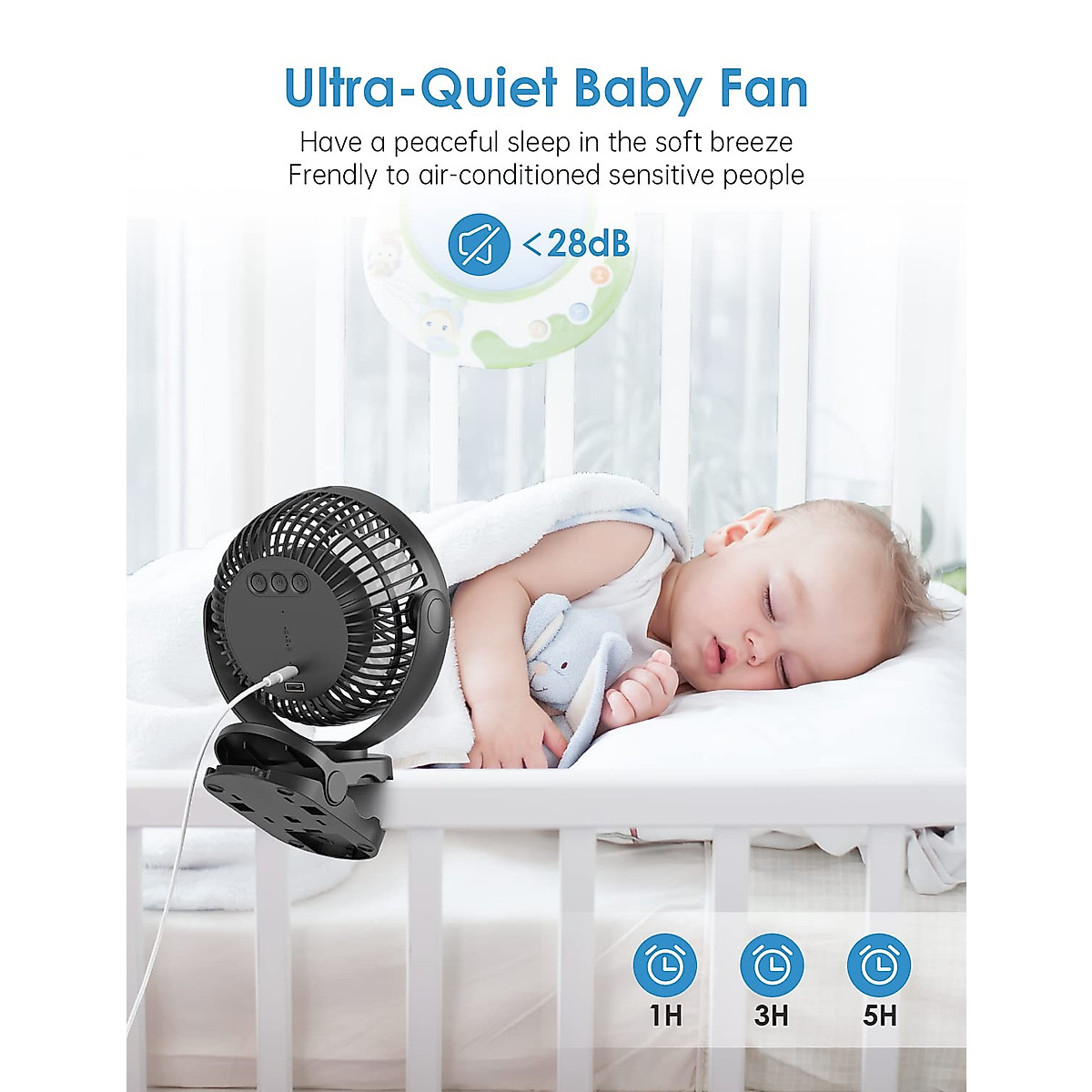 Camping Fan with Remote Control - 65Hrs 12000mAh Rechargeable Fan, 3 Speeds & Timing Battery Powered Fan with Light & Hook, Camp Fan for Tent, Battery Operated Fan for Camping, Black