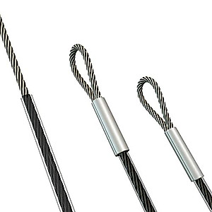 Amgo 48 Feet (12ft x 4) PVC Coated Stainless Steel Metal Wire Cable Ropes Hardware Kits for Square and Rectangle Sun Shade Sail Canopy  - Commercial Standard Heavy Duty - for 10 Inch Set