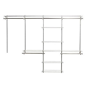 Rubbermaid Configurations Deluxe Closet Kit, Titanium, 4-8 Ft., Wire Shelving Kit with Expandable Shelving and Telescoping Rods, Custom Closet Organization  System, Easy Installation