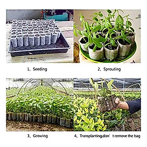 150 pcs Biodegradable Non-Woven Plant Nursery Bags Fabric Seedling Bags Plant Grow Bags for Home Garden Supply 3.93”x 4.72”