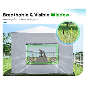 Quictent Privacy 8x8 Pop up Canopy Tent with Sidewalls and Roll-up Ventilated Windows, One Person Setup, Easy Outdoor Commercial Gazebo Shelter Enclosed Waterproof, Bonus 4 Sandbags