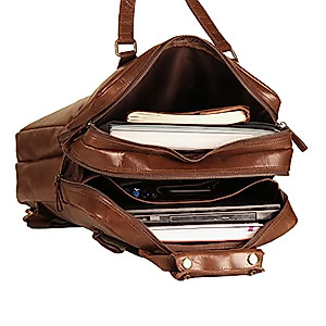 HULSH Leather Backpack For men and women 18 Inch - Full Grain Vintage Leather Laptop Backpack - Camping travel Rucksack Knapsack - Casual Bookbag Daypack with rustic look