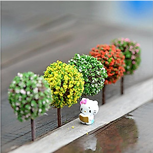 NW 30pcs Mini Colorful 1.41inch Model Trees Model Train Scenery Architecture Trees Model Scenery with No Stands