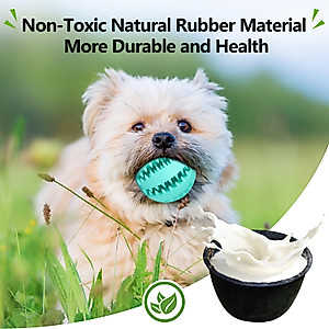 Puppy Teething Chew Toy Balls: 2pack Interactive Dog Treat Dispensing Ball Rubber Small Breed Dog Chewing Enrichment Toys for Boredom and Brain Stimulating Game Puppy Teething Chew Toys