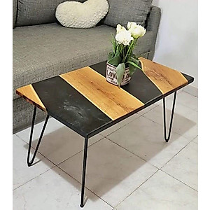 Epoxy Table, Live Edge Wooden Table, Epoxy Resin River Table, Natural Wood,Dining table, Natural Epoxy Table, Resin Table 42x24 inch