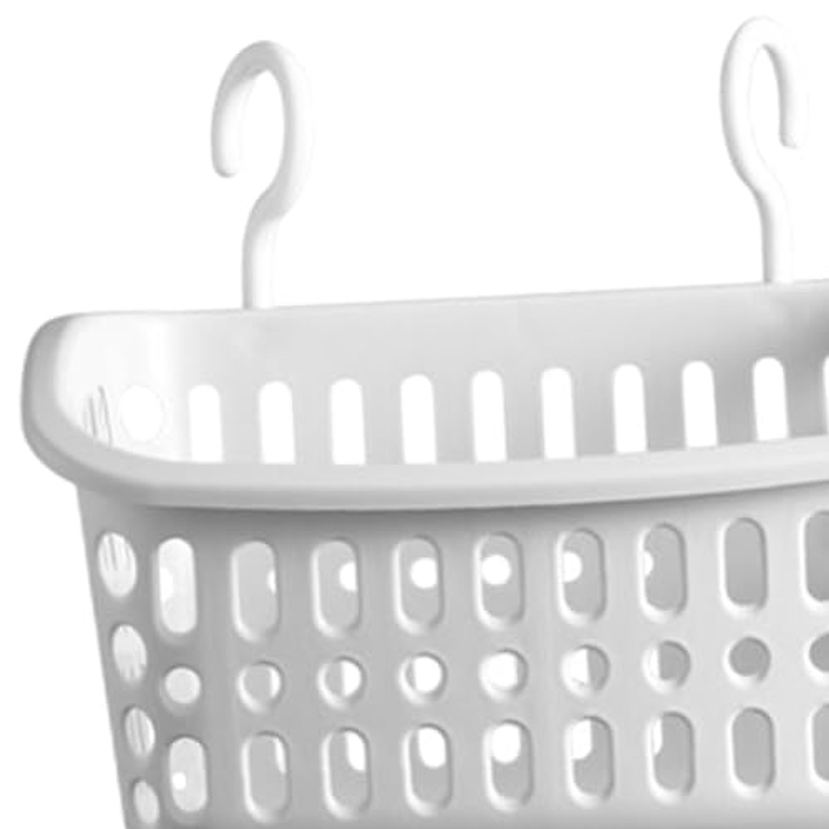 JISADER Bathroom Basket, Tidy Organiser Multifunctional Container, with Hook, Hanging Storage Basket, Shower Basket for Dorm, 22cmx19.5cmx16cm