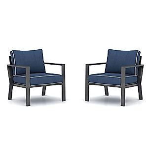 Creative Living Outdoor Furniture with 24x24 Inches Deep Seating Patio Cushions, 2Chairs, Charcoal