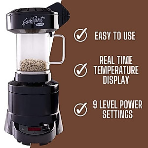 Fresh Roast SR800 Automatic Coffee Bean Roaster - Roast Coffee At Home - Variable Heat Settings - Convection Fan Control - Digital Status Display - Speed Roasting System - The Freshest Roast On Earth