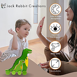 Jack Rabbit Creations Inc Big & Little Wooden Push Toy T-Rex