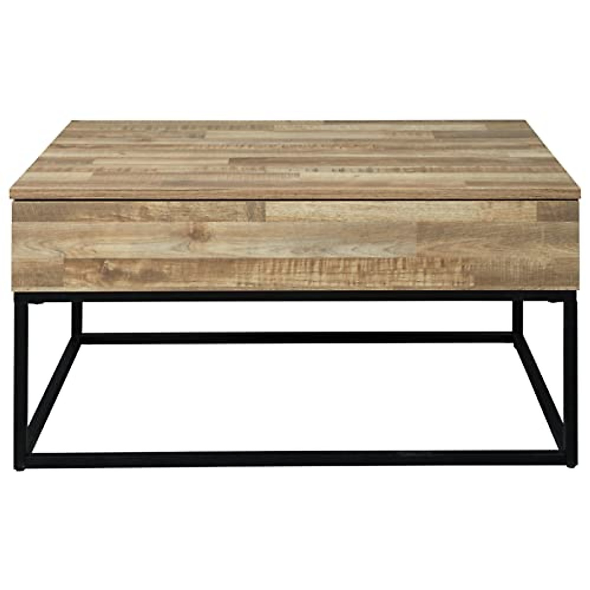 Signature Design by Ashley Gerdanet Rustic Rectangular Lift Top Coffee Table with Storage, Brown & Black