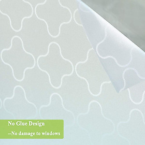 Non Adhesive Privacy Window Film, Static Cling Glass Film, Frosted Window Cling, Removable Heat Control Anti UV Decorative Door Film for Office and Home Decoration,17.5 inches by 78.7 inches