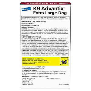 K9 Advantix Flea, Tick & Mosquito Prevention for Dogs Over 55 lbs. | Flea Drops for Extra Large Dogs | Apply Monthly | 2 Treatments