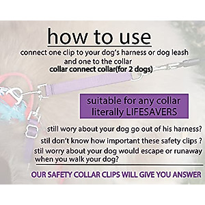 Backup Collar for Dogs Backup Clip Dog Safety Clip for Dog Harness Safety Clip Collar Dog Collar Safety Backup Straps(Long)