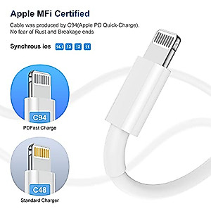 3Pack 10Ft USB C to Lightning Cable Long,[Apple MFi Certified] iPhone 14 13 Fast Charger 10ft for iPhone 14 Pro Max/13 mini/12/11 Pro/iPad/AirPod,Type C Port Support Quick iPhone Charging Cord 10 Foot
