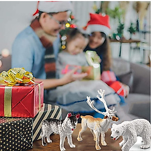 NatureMan Mini Arctic Animals Toys Set 10PCS Polar Animal Figurines Toy Play setIncludes Polar Bear Seal Reindeer Wolf Rabbit Arctic Fox Igloo for ToddlersBirthdayGift