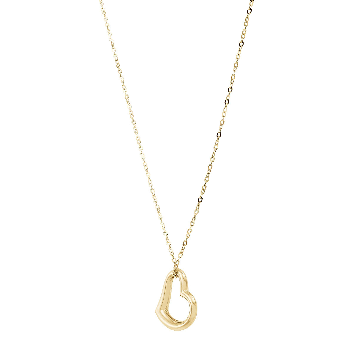 Welry Heart Pendant Slider Necklace for Women, 14K Yellow Gold, Jewelry Gift Idea, 17"