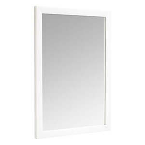 Amazon Basics Rectangular Wall Mount Mirror 20" x 28", Standard Trim, White