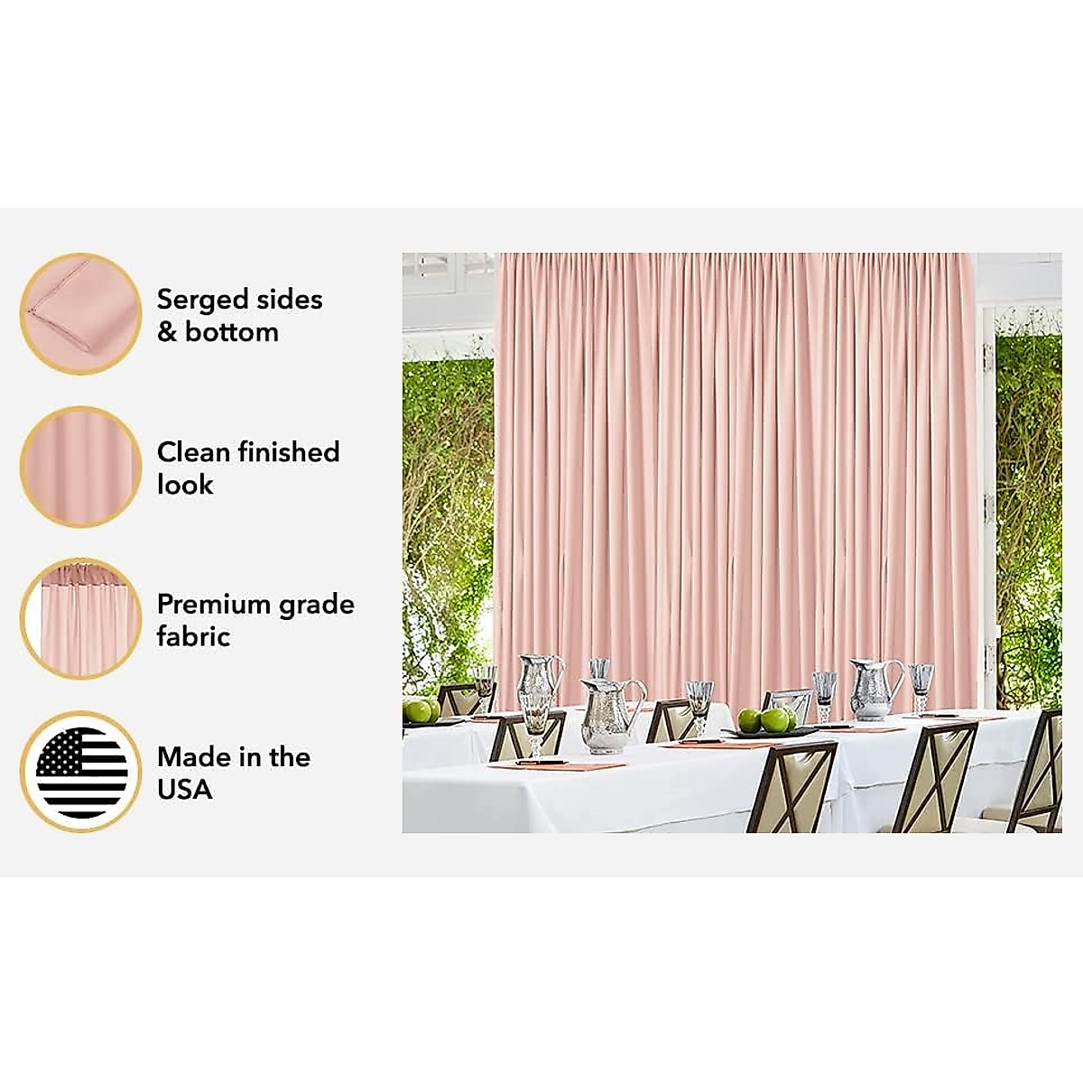 AK TRADING CO. 10 feet x 8 feet IFR Polyester Backdrop Drapes Curtains Panels with Rod Pockets - Wedding Ceremony Party Home Window Decorations - Lemon Yellow