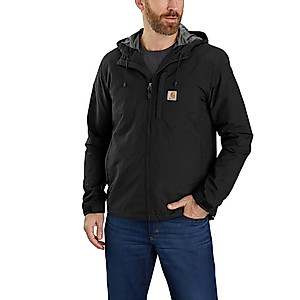 Carhartt mens Rain Defender Relaxed Fit Lightweight Jacket Work Utility Outerwear, Black, Large US