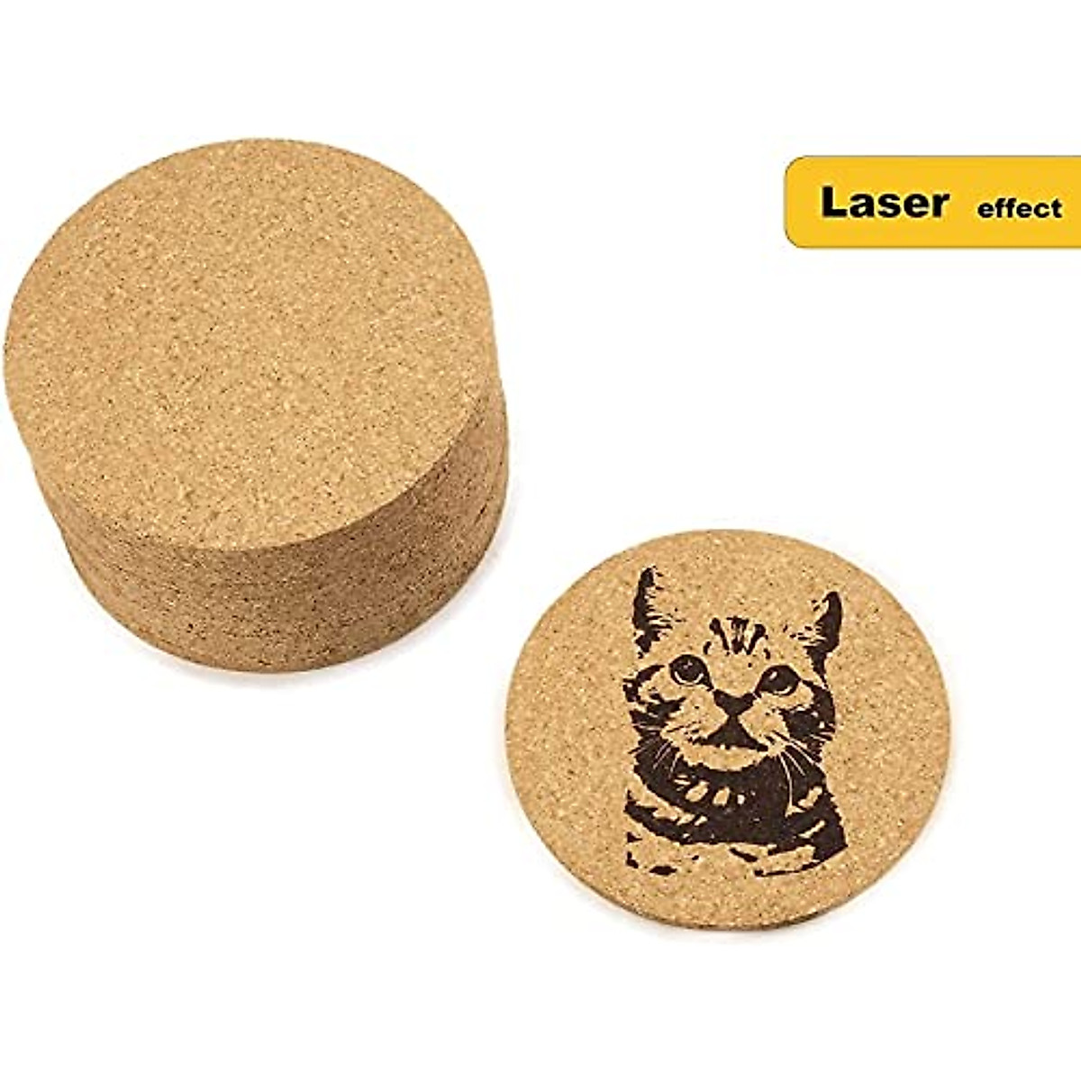 Cork Coasters for Drinks - 50 Pack 3.5" Round Blank Coasters.