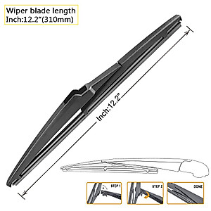 AUTOBOO 26"+16" Windshield Wipers with 12" Rear Wiper Blade Replacement for Toyota RAV4 2019 2020 2021 2022 2023,Mazda 5 2015 2014 2013 2012 2011 2010-2006 -Original Factory Quality (Pack of 3)