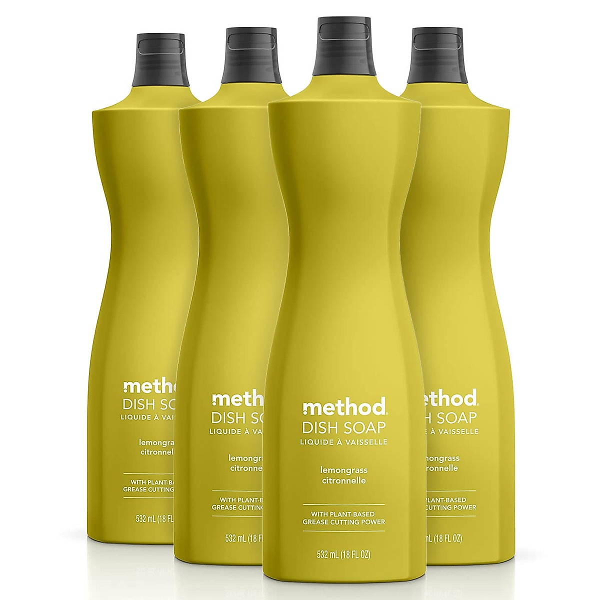 Method Gel Dish Soap, Lemongrass, Biodegradable Formula, Tough on Grease, 18 Fl Oz (Pack of 4)