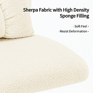 Furnimart Swivel Desk Chair Cute Vanity Chair with Kawaii Backrest & Lumbar Pillow, Armless Comfy Faux Fur Accent Chairs for Bedroom, Makeup Room, Dorm, Teenage Girls (Ivory White)