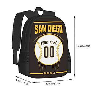 ANTKING San Diego Backpack Custom any Name and Number School Backpack for Men Youth Gifts