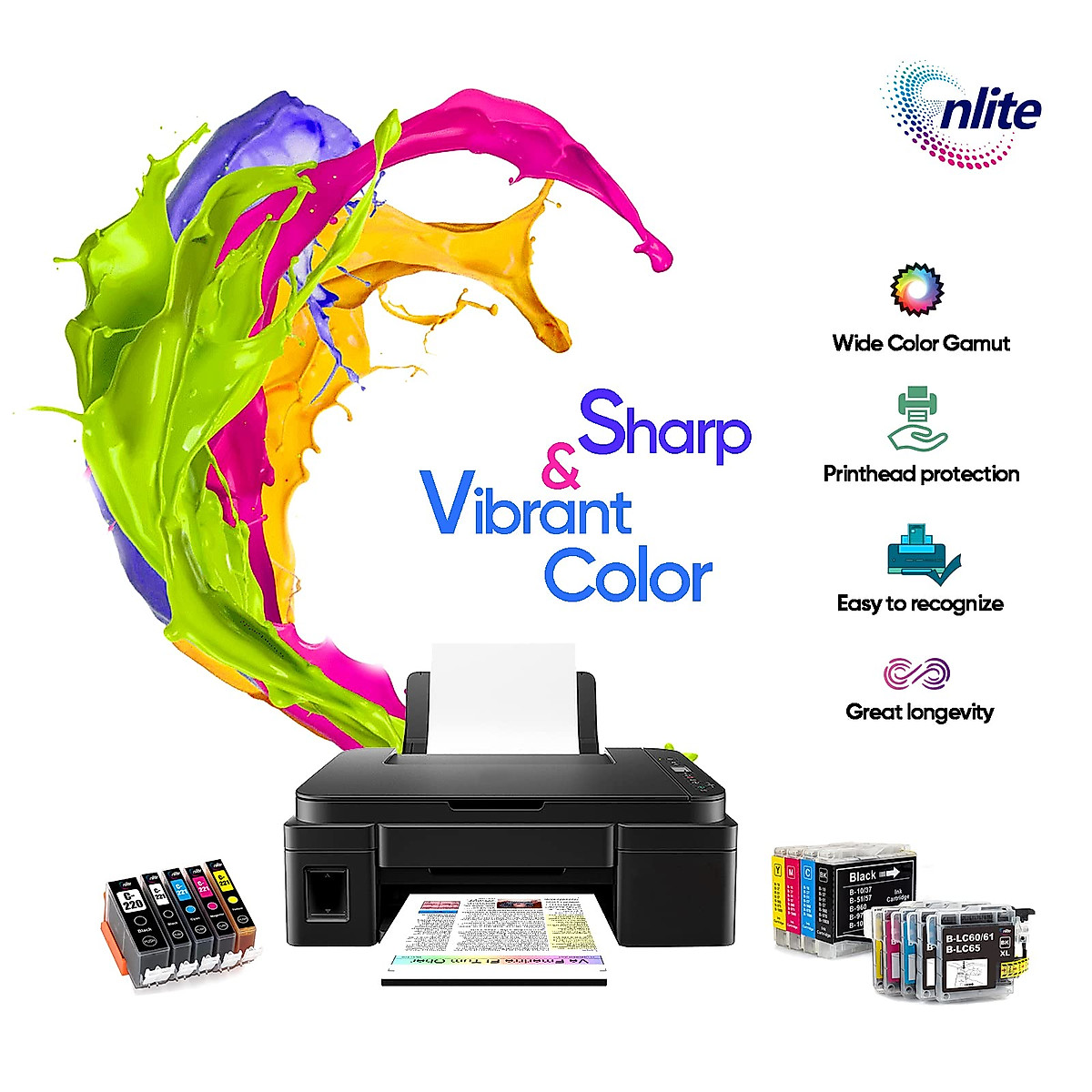 Enlite PGI250 CLI251 24 Pack Ink Cartridge Replacement for Canon 250 251 PGI250XL CLI251XL, Printer Ink for Canon Pixma IX6820 IP8720 MX922 MG7520 IP7220 MX722 MG5420 MG5520(8PGBK, 4BK, 4C, 4M, 4Y)