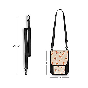 ALAZA Cute Animal Fox Print Small Crossbody Wallet Purse Cell Phone Bag Rfid Passport Holder with Credit Card Slots
