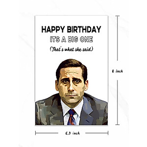 Fumnwoks Happy Birthday Cards, Funny Birthday Gifts Card for Female Co-workers or Girlfriends, Michael Scott Birthday Bards, Office Birthday Cards for Friend
