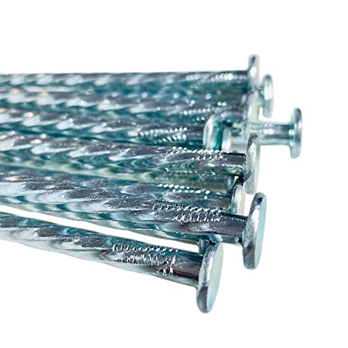 50Pcs Metal Turf Nails Landscape Stakes, Spiral Galvanized Landscape Spikes, Garden Nails, Anchoring Spikes, Outdoor, Heavy-Duty, Rust Resistant Security, 7-Inch Long, Silver (DP-1)