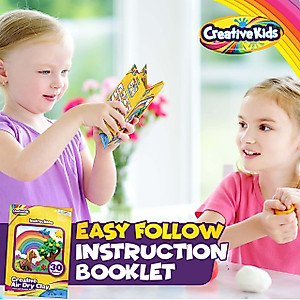 Creative Kids 2 in 1 Arts & Crafts Kit Set for Kids – Make Your Own Bouncy Ball Kit + Air Dry Clay Craft Kit – Party Favor Arts Crafts Activities Gifts Toys for Kids Boys Girls Age 4+