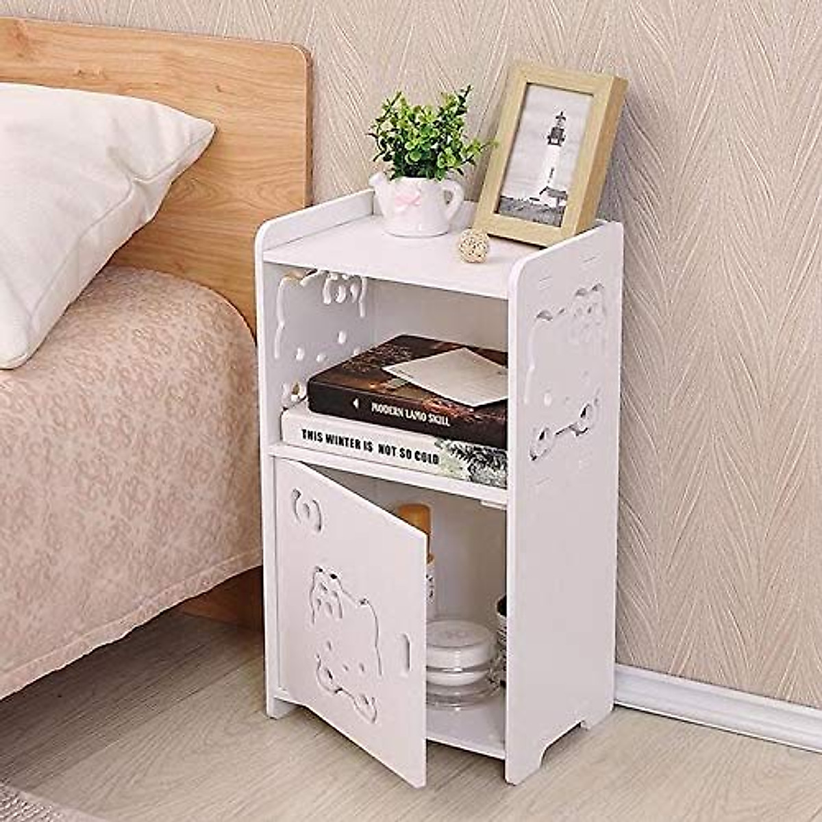 WALNUTA Bedroom Furniture Bedside Table Modern Storage Small Cabinet Assembly nightstand Bedroom Storage Bedside Cabinet